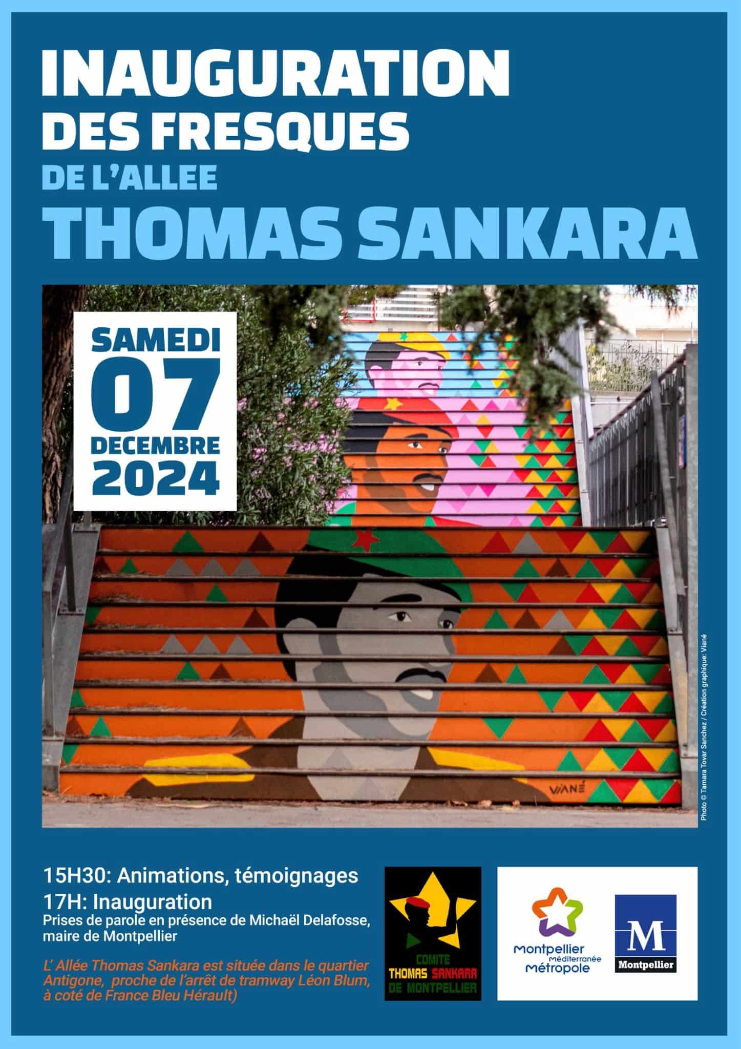 Inauguration de la fresque hommage à Sankara à Montpellier - Thomas ...